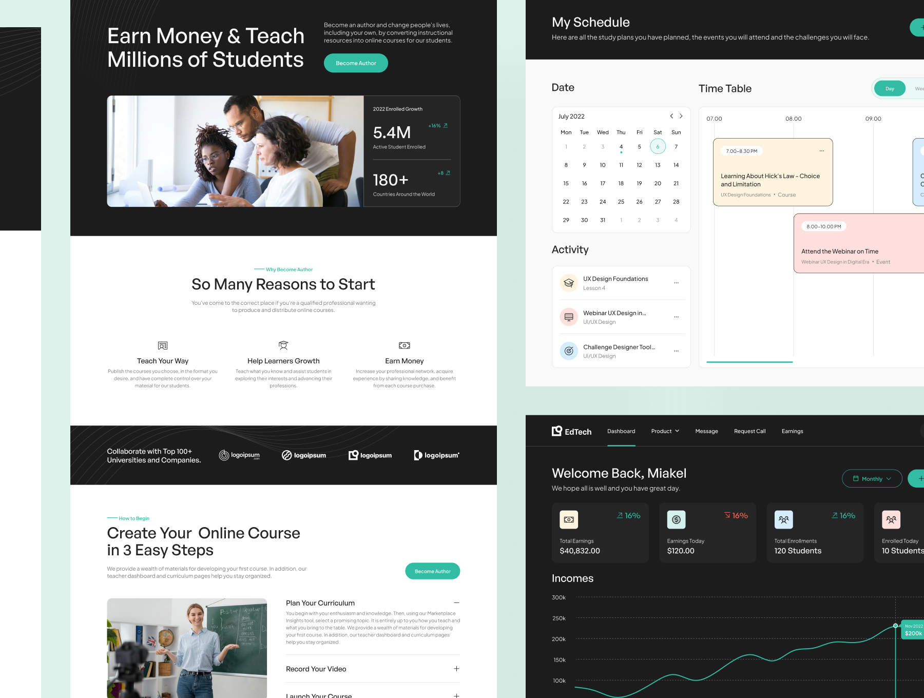 EdTech - Online Learning Startup Web UI Kit by DhuhaCreative | ThemeForest